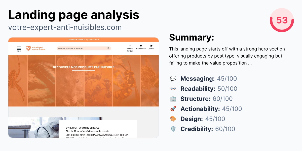 Votre-expert-anti-nuisibles.com - Landing Page Analysis