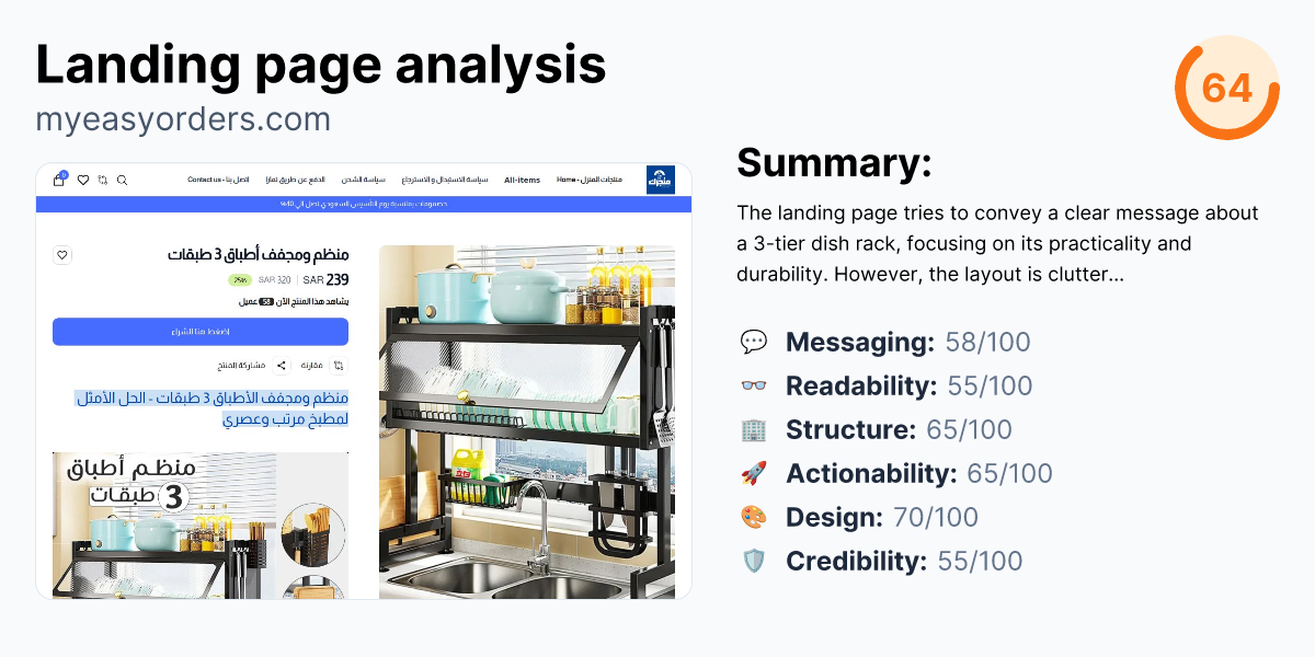 Myeasyorders.com - Landing Page Analysis