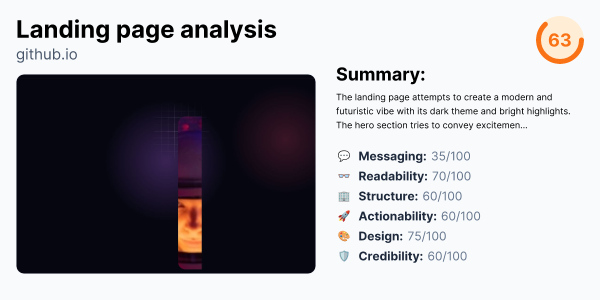 Github.io - Landing Page Analysis