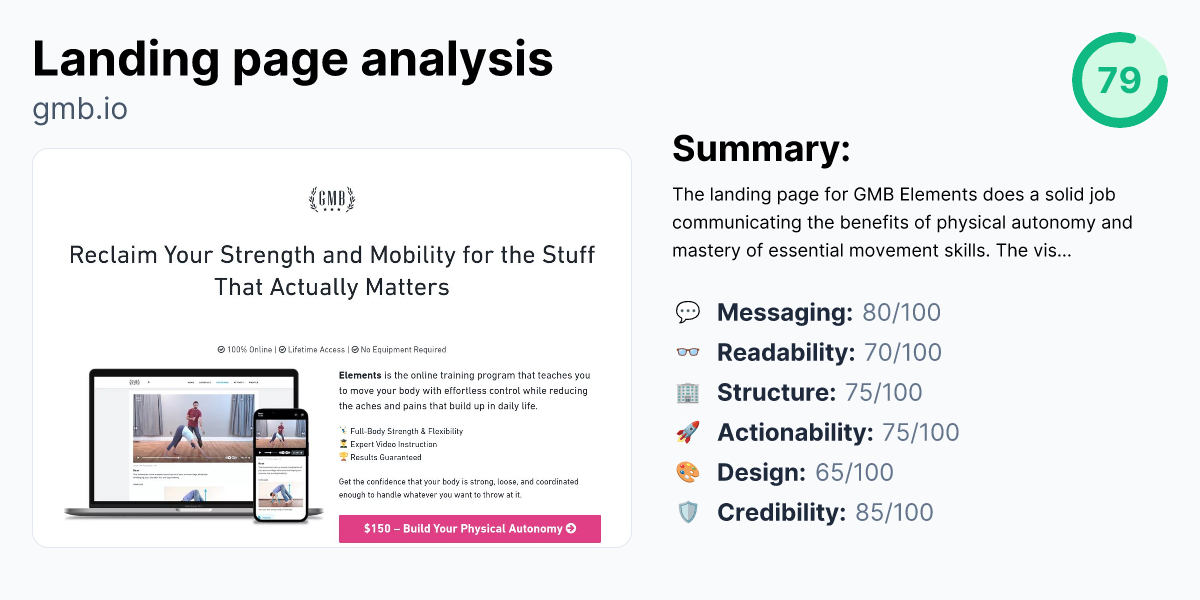 Gmb.io - Landing Page Analysis