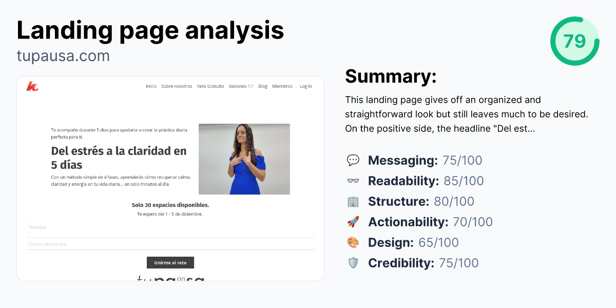 Tupausa.com - Landing Page Analysis